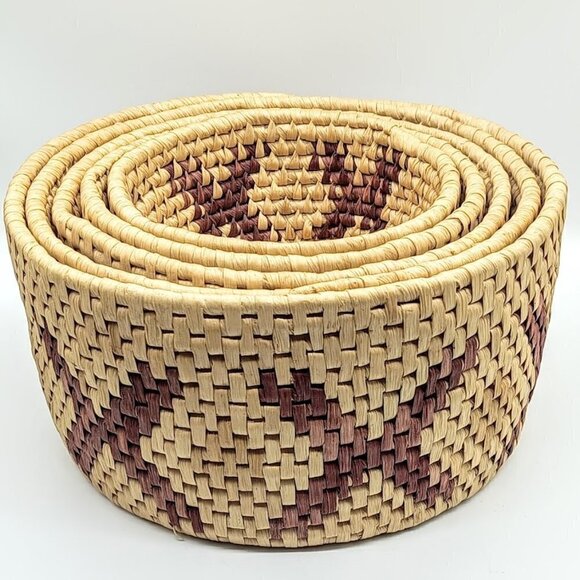 Hand Crafted | Accents | Nested Handwoven Coil Wicker Baskets | Poshmark